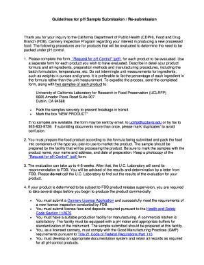 Fillable Online Cdph Ca Guidelines For PH Sample Submission