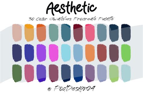Paleta de colores Procreate 30 Muestras Estética Procreate Etsy