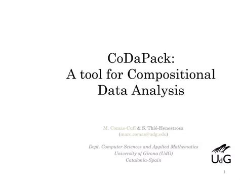 ppt codapack a tool for compositional data analysis powerpoint presentation id 3016187