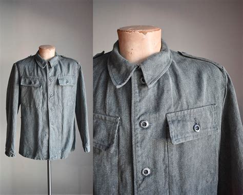 Vintage Swiss Military Denim Jacket Milk Ice Baltimore MD