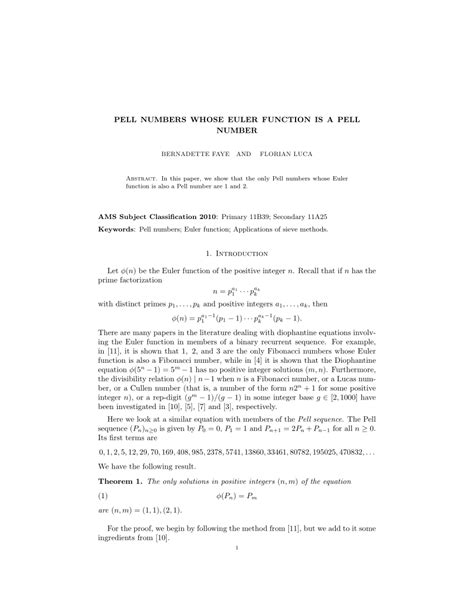 pdf pell numbers whose euler function is a pell number