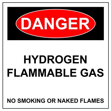 Buy Danger Hydrogen Flammable No Smoking Or Naked Flames Sign Heavy