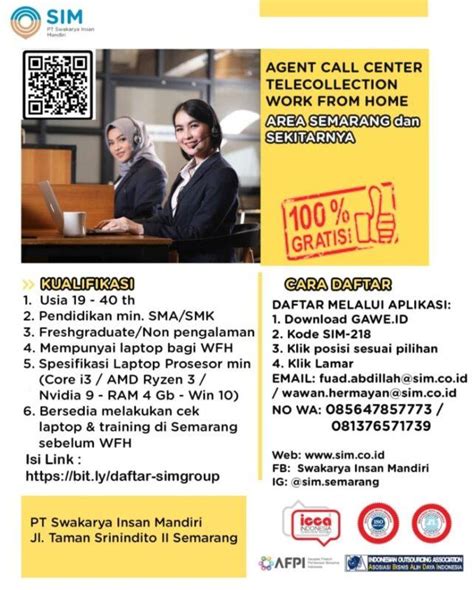 Lowongan Kerja Agent Contact Center Tellecollection Di PT Swakarya