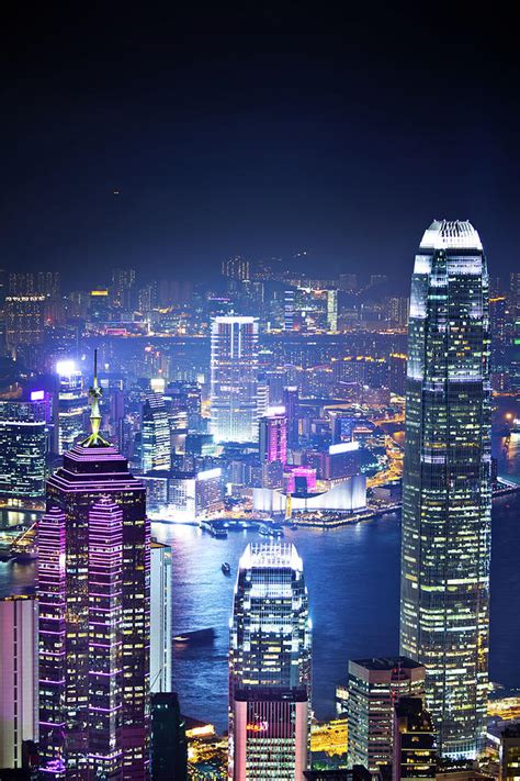 Hong Kong Skyline At Night By Tomml