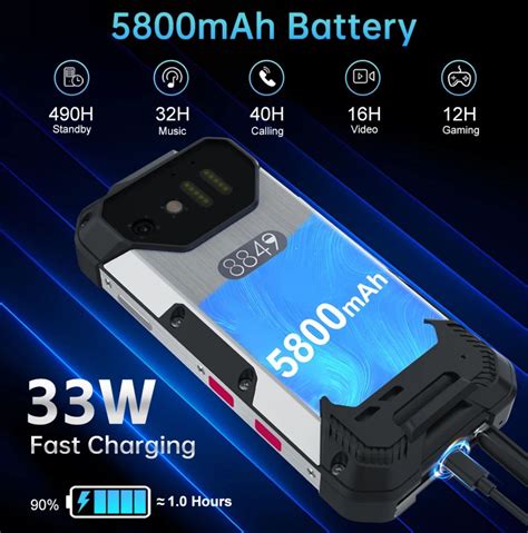 Экран 4 3 дюйма 5800 мАч IP68 100 Мп лазерный дальномер и