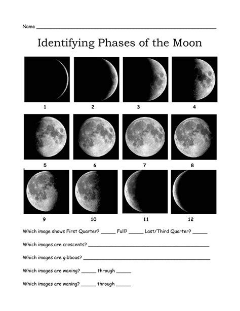 Moon Phases Worksheet Pdf Wordworksheet