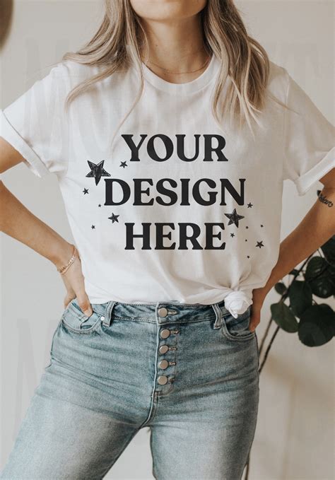 Bella Canvas 3001 Tshirt Mockup Bella Canvas Shirt White Etsy
