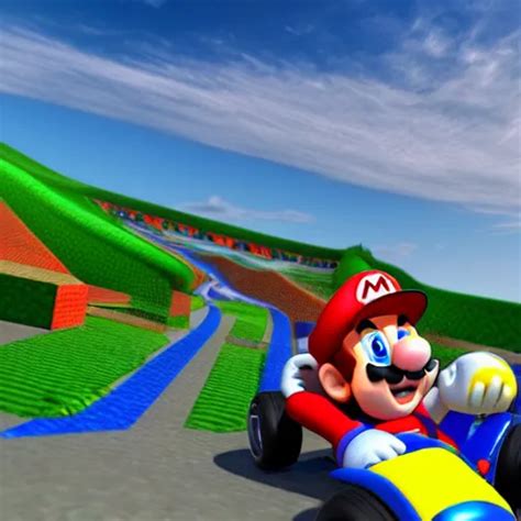 A Mario Kart Uniquely Crafted High Quality Track In Stable Diffusion