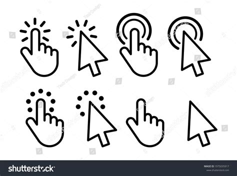 Pointer Cursor Mouse Icon Clicking Cursor Stock Vector Royalty Free