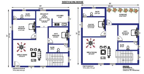 30x30 West Facing House Plan As Per Vastu Shastra House Designs And