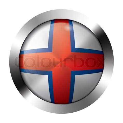 Metal glas knap færøsk flag Stock vektor Colourbox