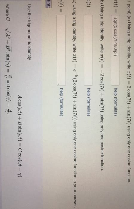 solved using a trig identity write x t 2 cos 7t