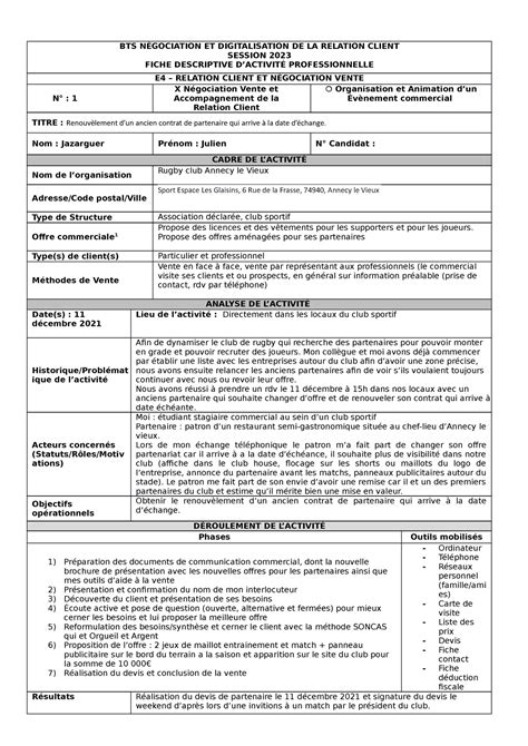 Exemple De Fiche E4