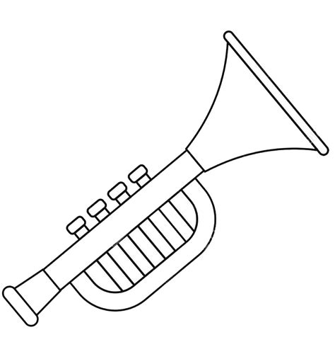 Dibujos De Trompeta Simple 1 Para Colorear Para Colorear Pintar E