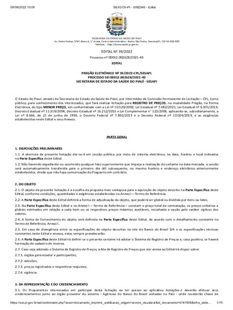 Fillable Online SEI GOV PI 5062346 Edital Fax Email Print PdfFiller