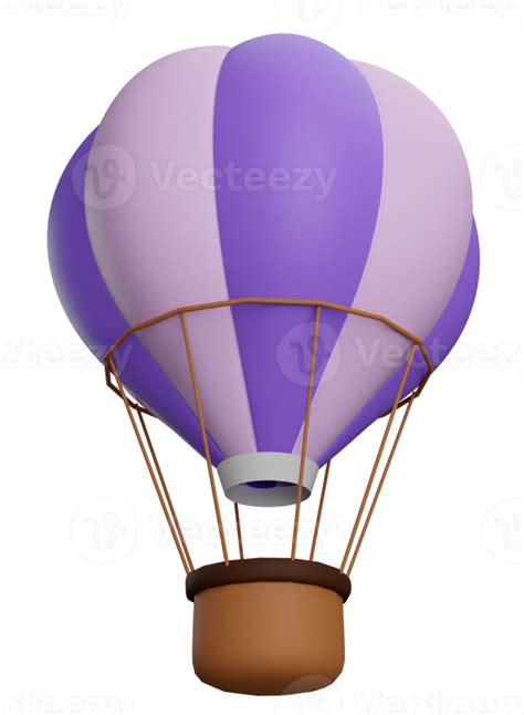 D Rendering Colourful Hot Air Balloon Png