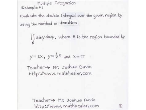 multiple integration using double integrals example 1