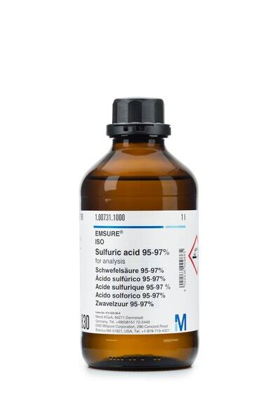 Ácido sulfúrico 95 97 CAS 7664 93 9 100731