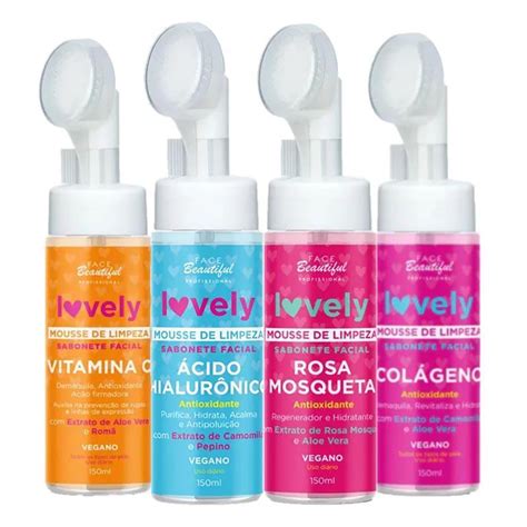 Kit C 4 Mousse De Limpeza Sabonete Facial Lovely Face Beautiful