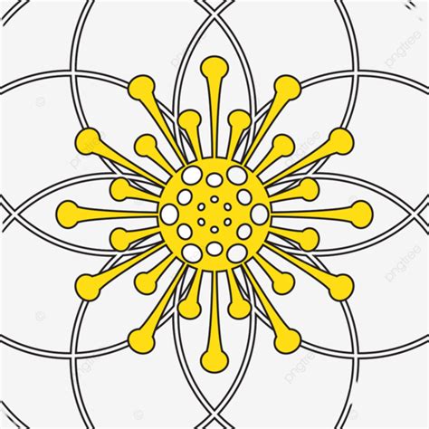 Flor Geométrica Diseño Floral Transparente PNG dibujos Ornamento
