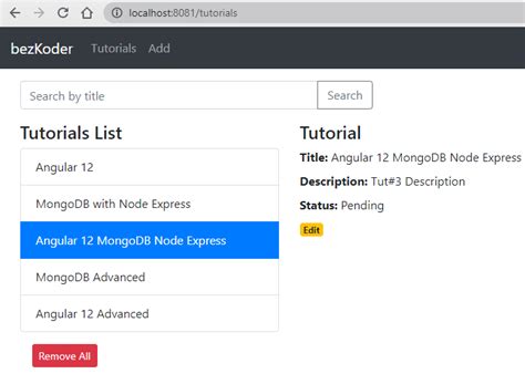 Angular 12 MongoDB Example With Node Js Express CRUD App BezKoder