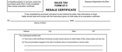 Sales Tax Form St 3 Resale Certificate