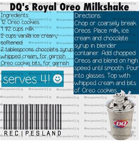 Dairy Queen Royal Oreo Milkshake Oreo Milkshake Chocolate Syrup Oreo