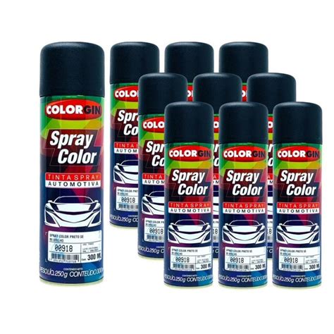 Kit Tinta Spray Preto Semi Brilho Colorgin Ml Shopee Brasil