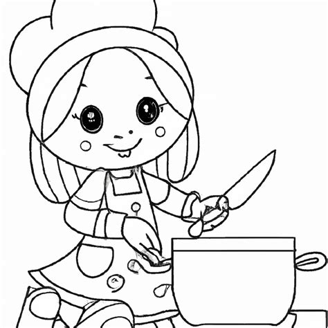10 Desenhos Da Menina Cozinheira Para Imprimir E Colorir