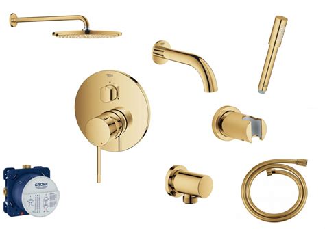 Grohe Essence zestaw podtynkowy z deszczownicą 31x31 i wylewką wannową