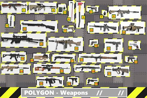 Polygon Weapons D Guns Unity Asset Store