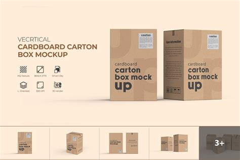 Vertical Cardboard Carton Box Mockup Graphic By RAM Studio Creative