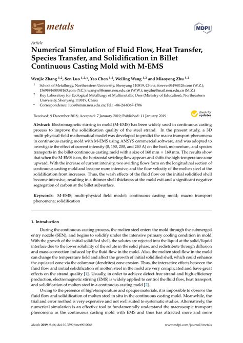 pdf numerical simulation of fluid flow heat transfer species transfer and solidification in