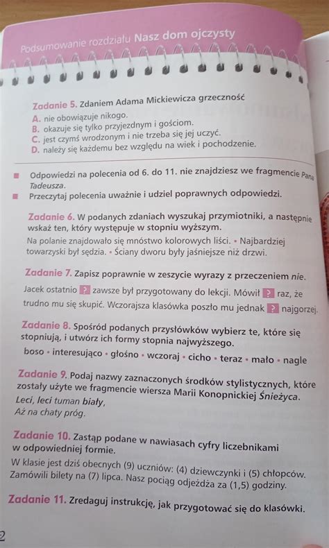Plis Potrzebuje Na Jutro Strona Polski Klasa Zad Kto Pilnowa