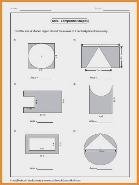 Area Of Composite Figures Worksheet