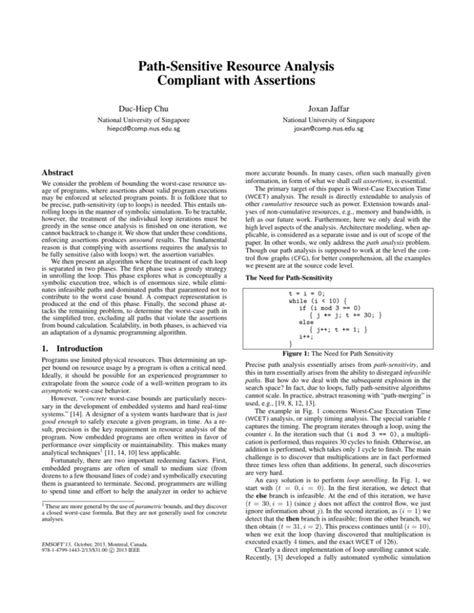 path sensitive resource analysis compliant with assertions