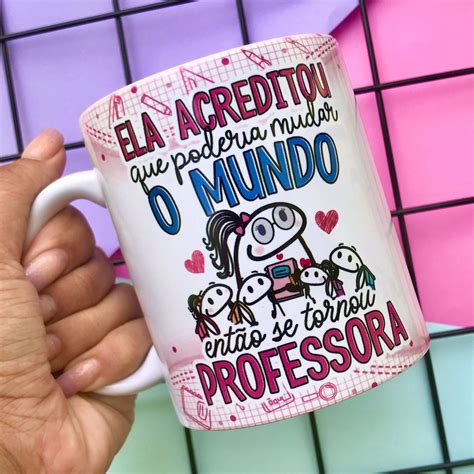 Caneca Xicara Porcelana Personalizada Flork Meme Dia Dos Professores