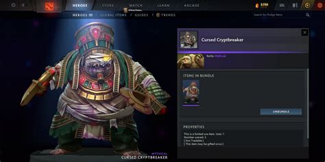 Beli Item Gift Cursed Cryptbreaker Pudge Set Diretide Collector S