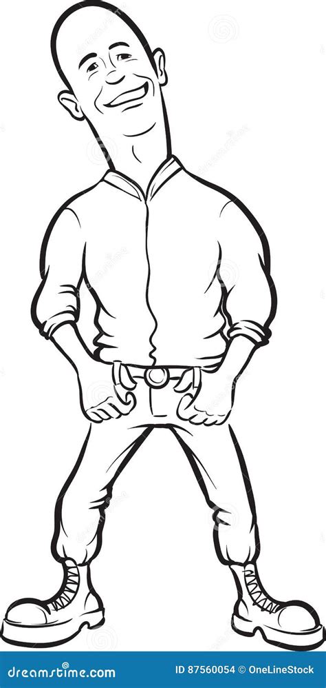 Desenho De Whiteboard Homem Da Cabe A Rapada Dos Desenhos Animados