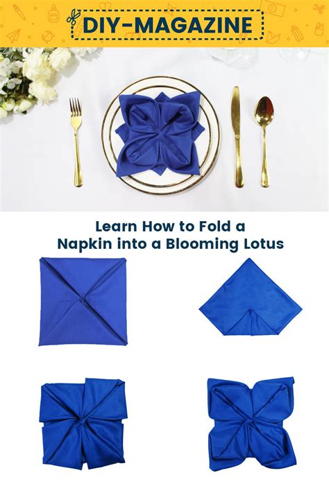 How To Fold A Napkin Into A Blooming Lotus Paper Napkin Folding