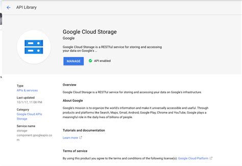 Setup And Configure Google Cloud Storage