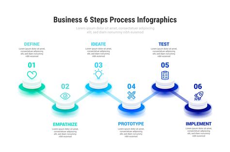 Business 6 Steps Process Infographics Graphic By INNNI Creative Fabrica