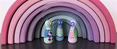 Uilen Peg Dolls Knutselen Duurzaam Houten Speelgoed