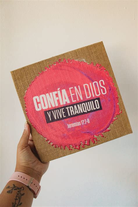 Cuadro Arpillera Conf A En Dios Y Vive Tranquilo Escrito Est