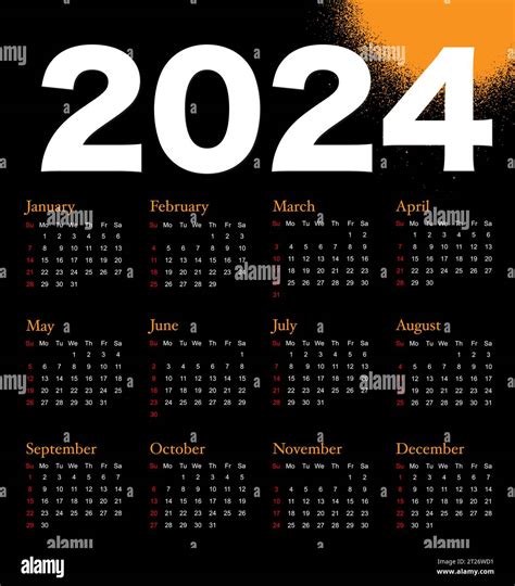 calendrier 2024 pour les entreprises moderne et propre style élégant