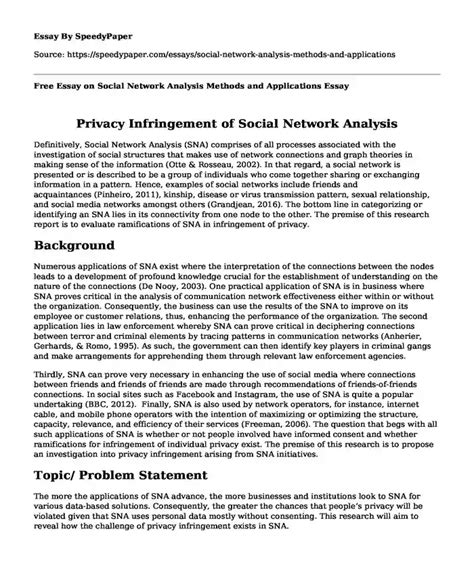 Free Essay On Social Network Analysis Methods And Applications