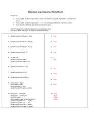 01 Boolean Expressions Worksheet Docx Boolean Expressions Worksheet