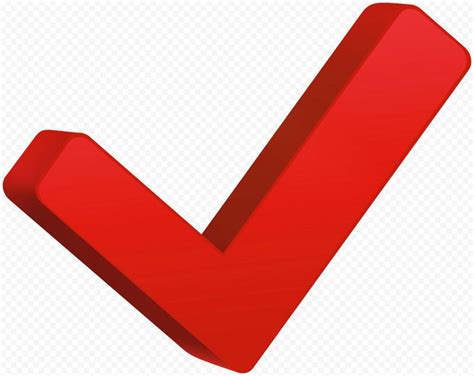 HD 3D Red Check Mark Icon Symbol PNG Symbols Icon Png