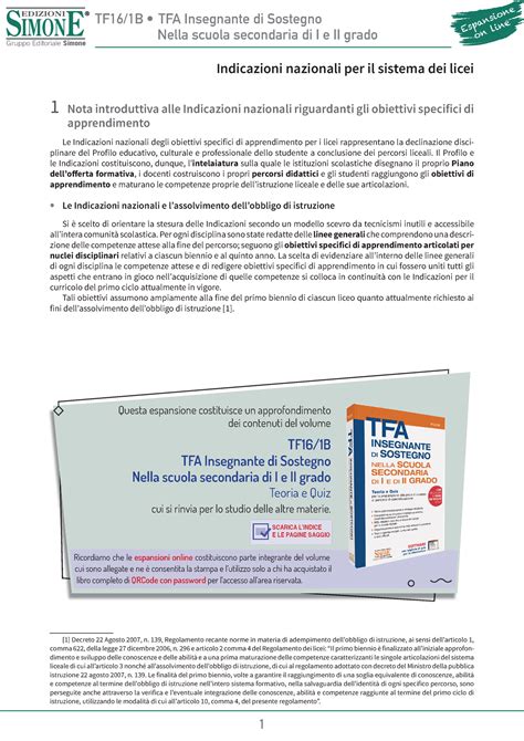 Indicazioni Nazionali Per Il Sistema Dei Licei Il Profilo E Le