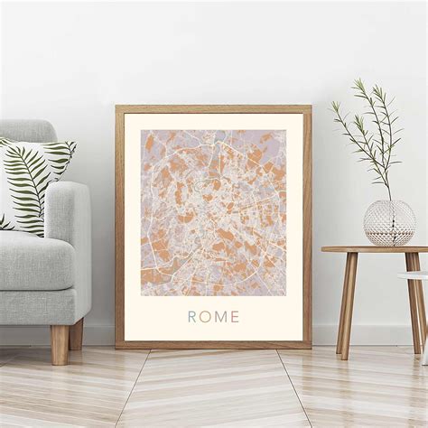 Rome Map Rome Print Rome Poster Rome Art Rome Rome Street Etsy